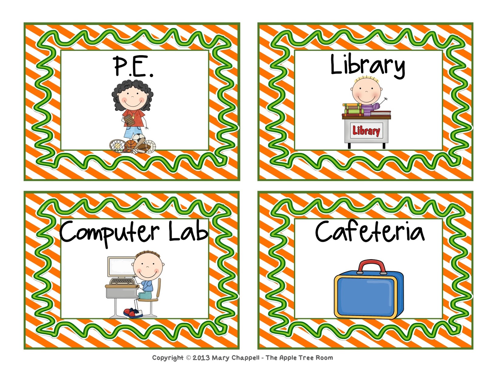 The Apple Tree Room: Where Are We? Class Location Cards