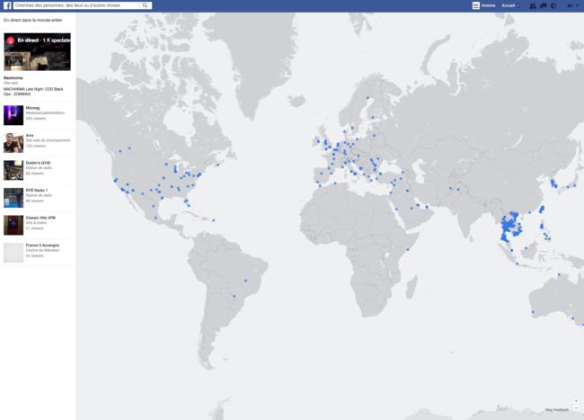 Facebook Live Map endscreen