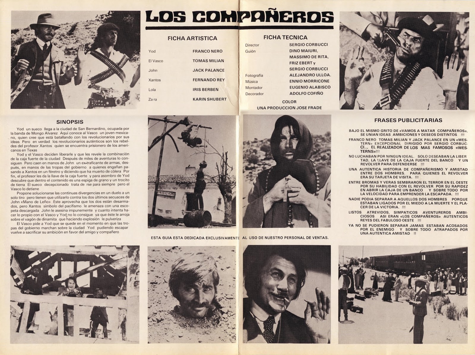 MON NOM EST PERSONNE: LES IMAGES DU WESTERN SPAGHETTI.: "COMPANEROS", 1970.