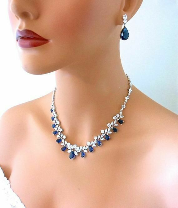 Blue sapphire diamond necklace designs Blue sapphire diamond necklace designs