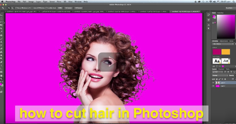 photoshop tutorial | How to Cut Out Hair in Photoshop - Graphic Design ...