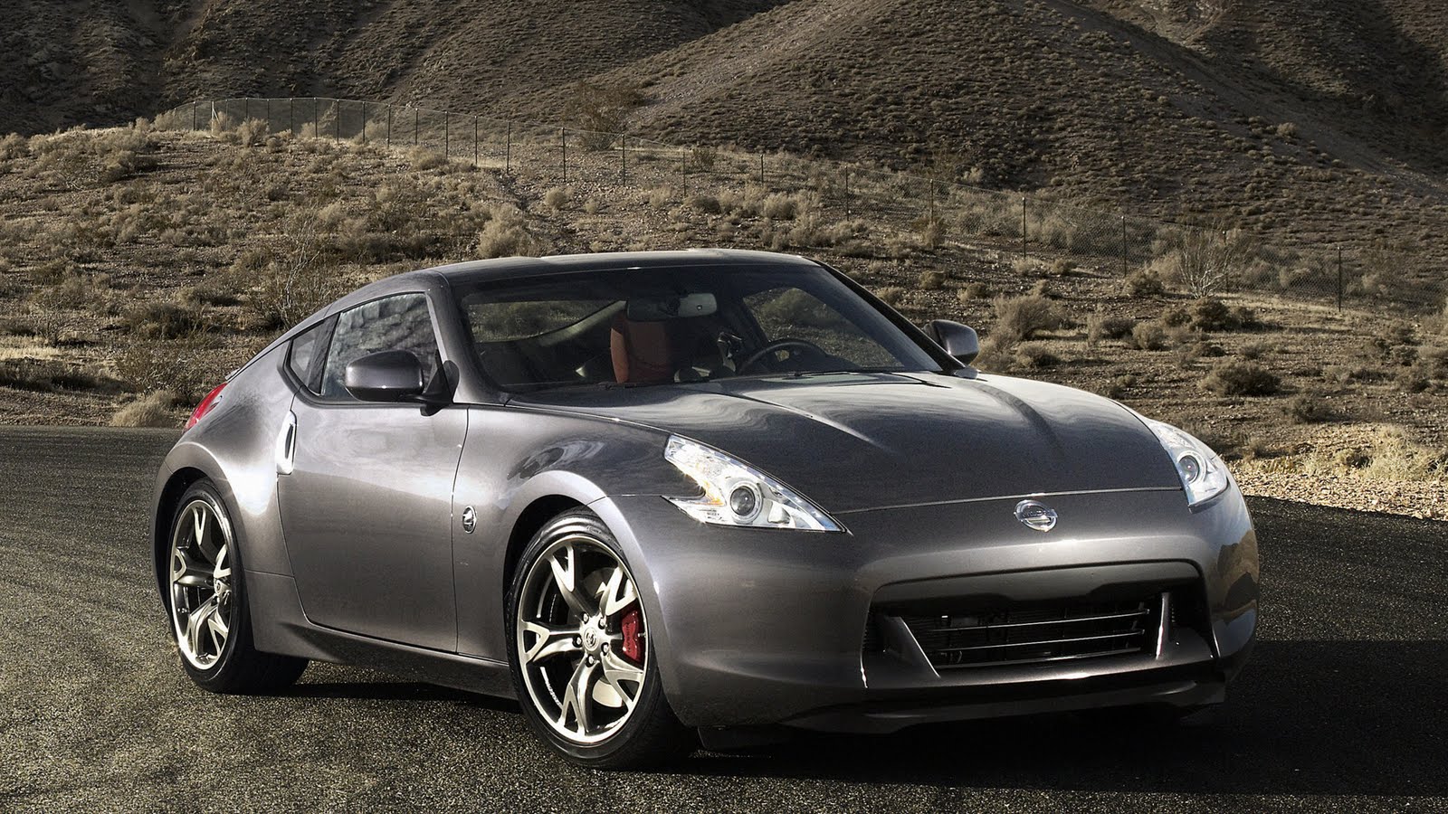 Grey Nissan 370z on desert track HD Wallpaper ~ The Wallpaper Database