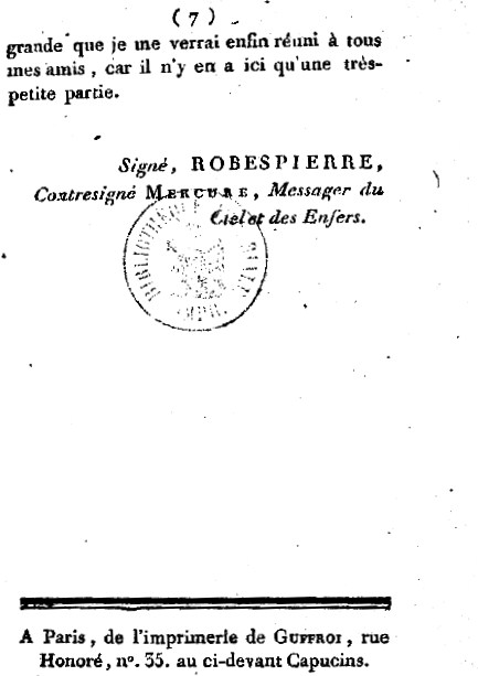 MATERIALES: una carta de Robespierre
