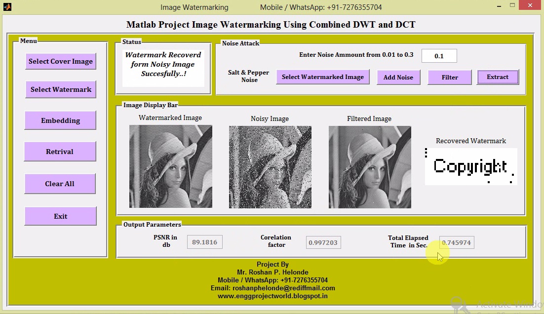 Image Watermarking Using DWT and DCT Matlab Project with Source Code ... Image Watermarking Using DWT and DCT Matlab Project with Source Code ...