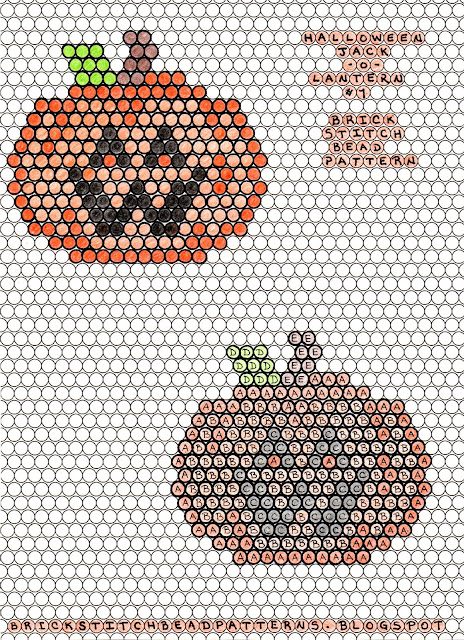 Brick Stitch Bead Patterns Journal: Halloween Pumpkin #1 Brick Stitch ...