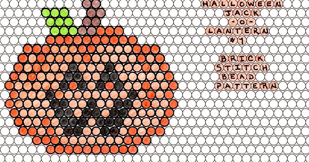 Brick Stitch Bead Patterns Journal: Halloween Pumpkin #1 Brick Stitch ...