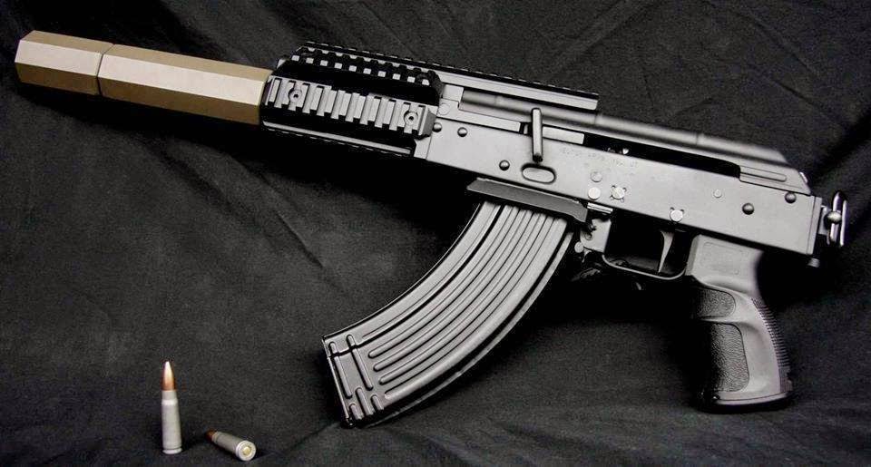 Beautiful Black Modified AK 47 with Silencer ....