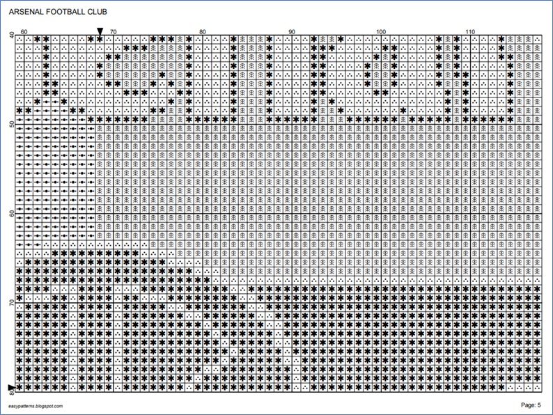 EASY PATTERNS: Arsenal FC cross-stitch pattern