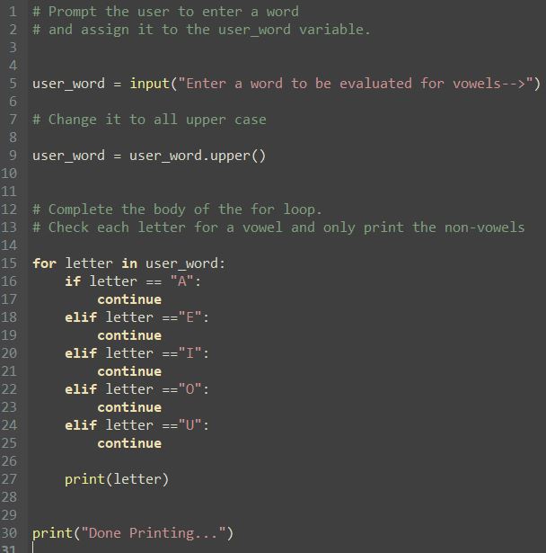 Learning different methods of loops using WHILE and FOR