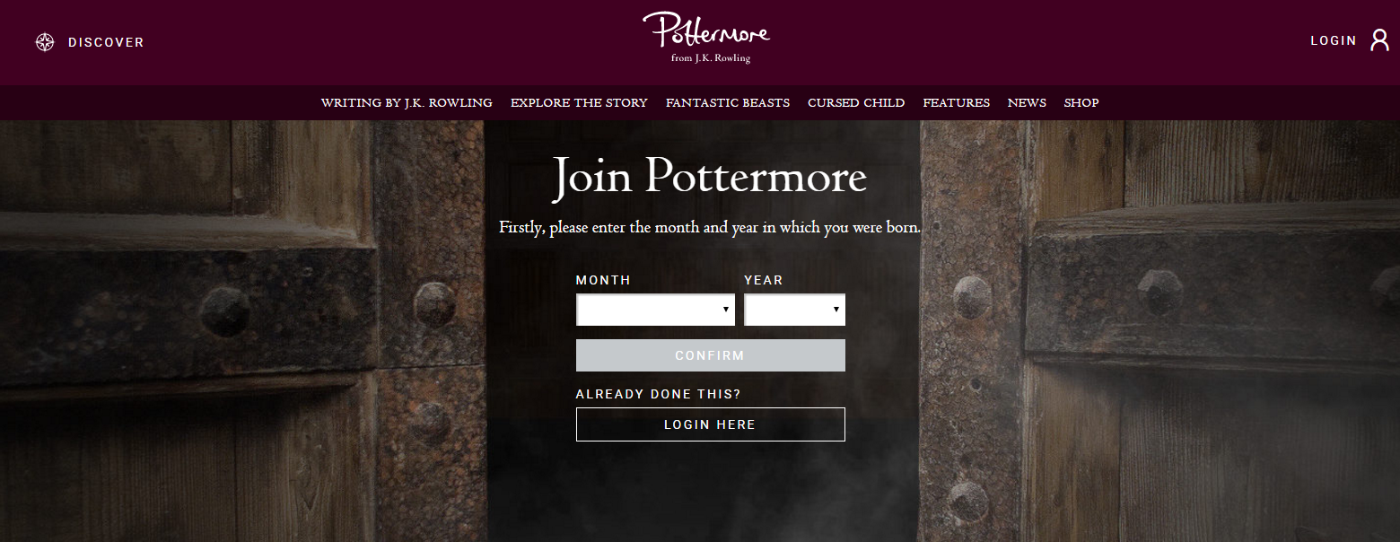 Guida alla registrazione nel nuovo Pottermore | Guida a Pottermore