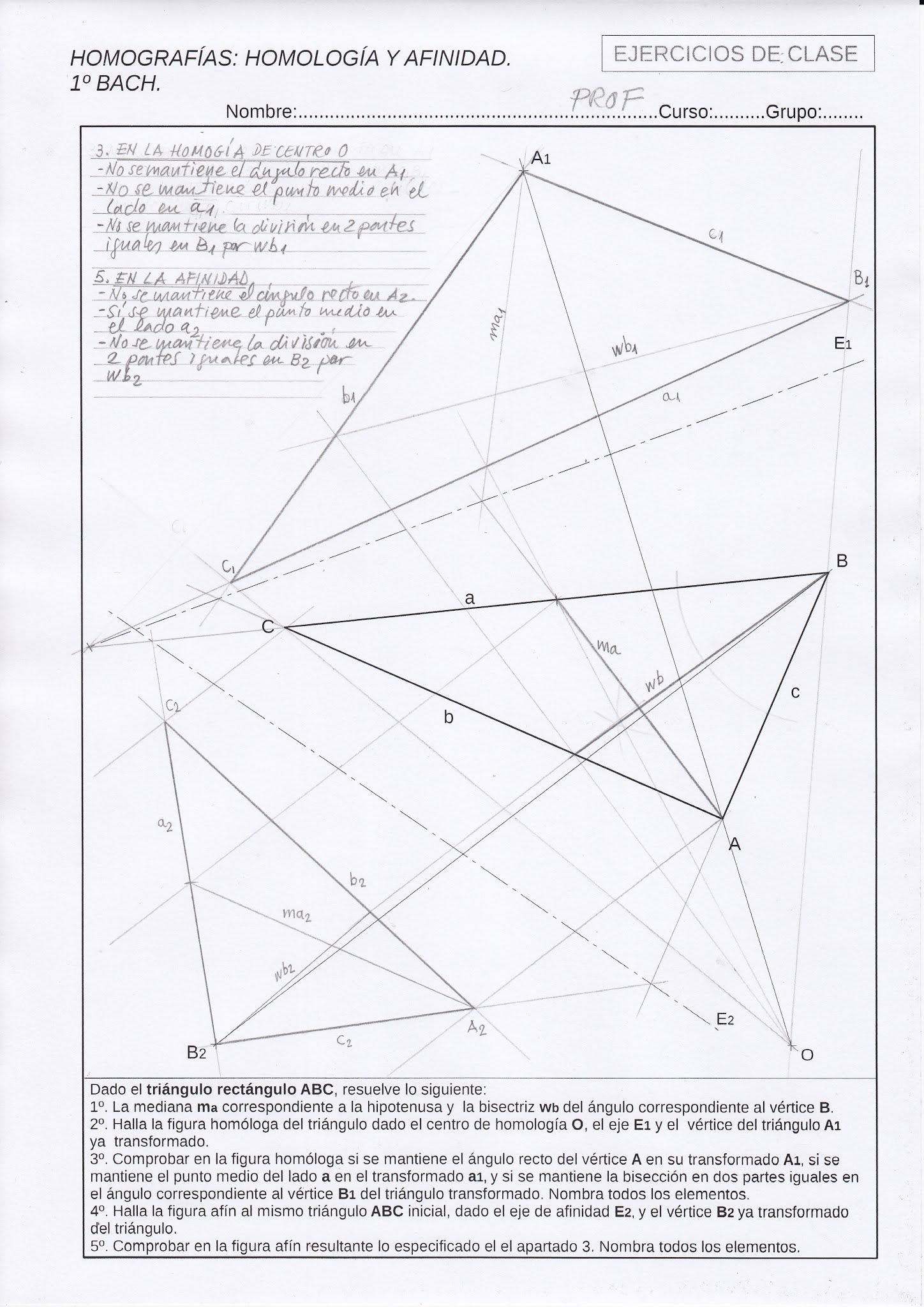 EL DOMINIO DEL DIBUJO: Ejercicios de homología y afinidad. 1º de ...