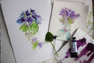 Watercolours With Life: Violets in Watercolour 2016