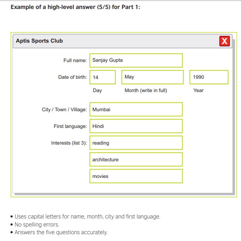 Aptis Test Mrs. García: Writing