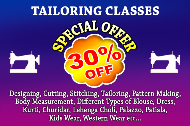 SPECIAL OFFER 30% OFF ON TAILORING CLASSES