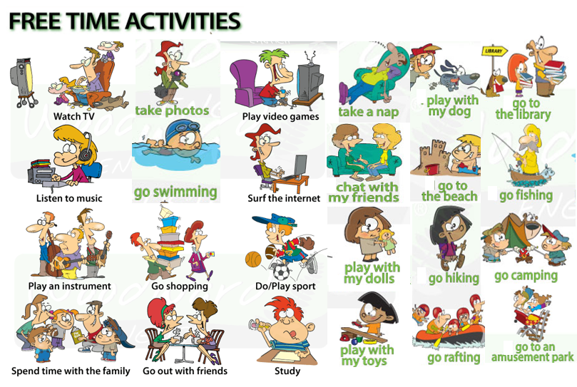 Pop into the English bubble: VOCABULARY. FREE TIME ACTIVITIES