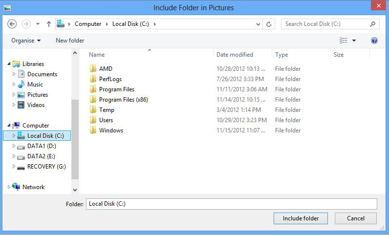 CRUNCHY: How to Specify a Folder for Windows 8 Photo app/viewer