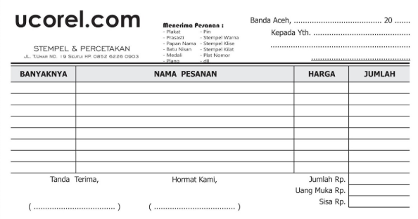 Template Desain Nota Kosong Siap Edit Gratis Format PNG, WORD, EXCEL ...