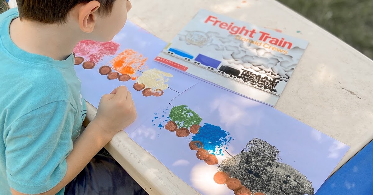Nestful of love: Freight Train {Book Summary + Freight Train Sponge Stamps}
