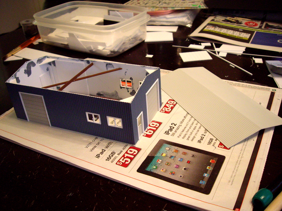Scratch-Built Garage - TY'S MODEL RAILROAD