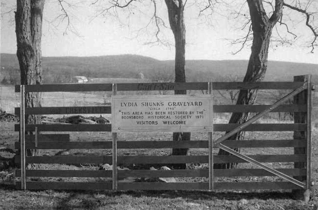 The Shang/Lydia Shunk Graveyard: Shang Graveyard entrance, then and now