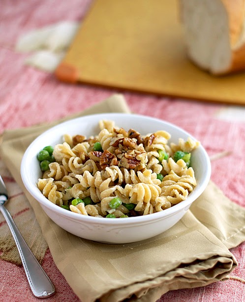 Goat Cheese Pasta with Pecans ~ Heat Oven to 350