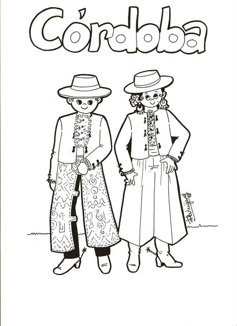 Colorear Trajes típicos de Andalucía - Colorear dibujos infantiles