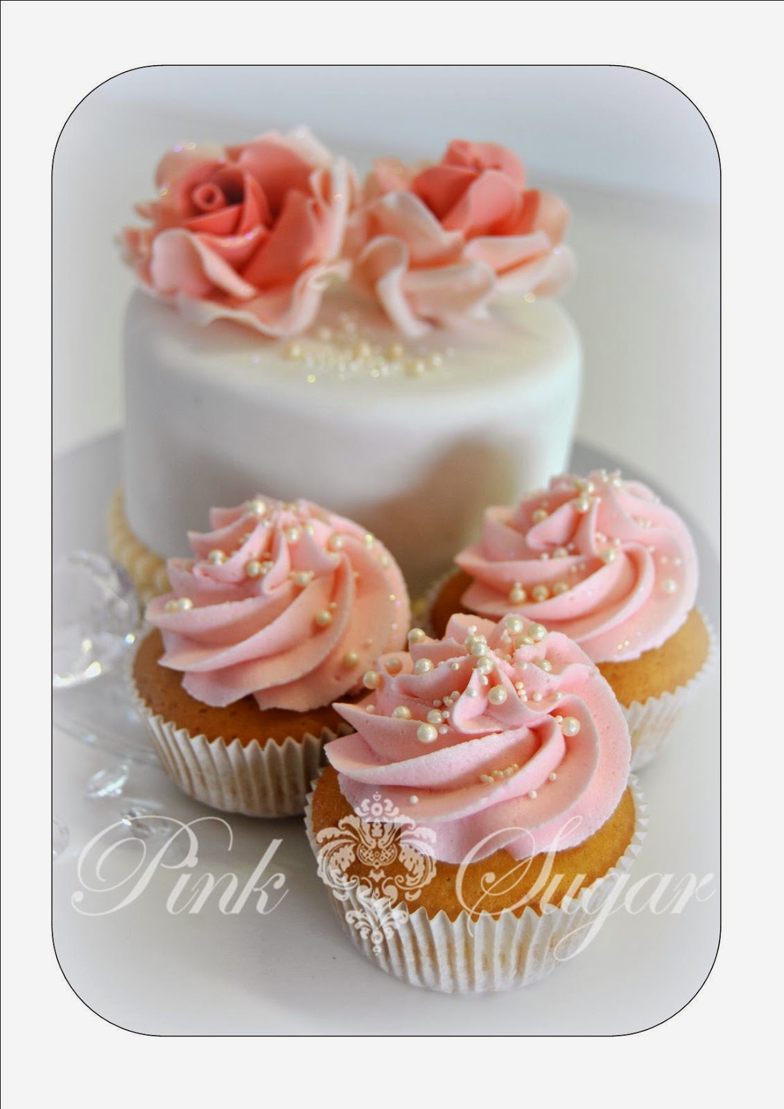 Pink Sugar: Dusty Pink Mini Cake & Wedding Cupcakes