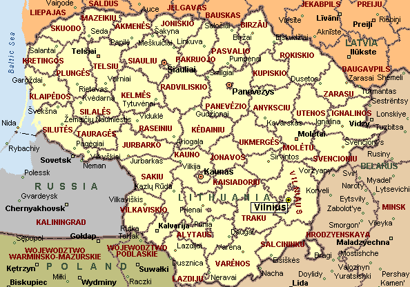 Lituânia | Mapas Geográficos da Lituânia