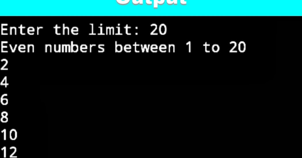 Codeforhunger Learn Coding Easily C Program To Print Even Number S From 1 To N Without Using