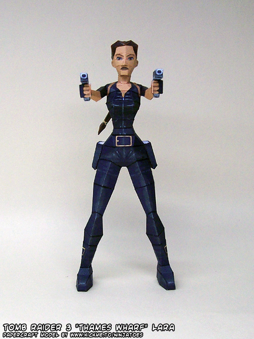 Tomb Raider III : Thames Wharf Lara Vignette Papercraft | Paperized Crafts