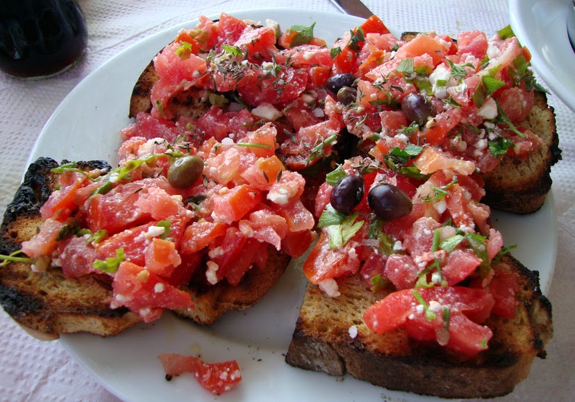 Cretan Dakos ~ Greek Foods and Recipes Blog by Flavorteaze