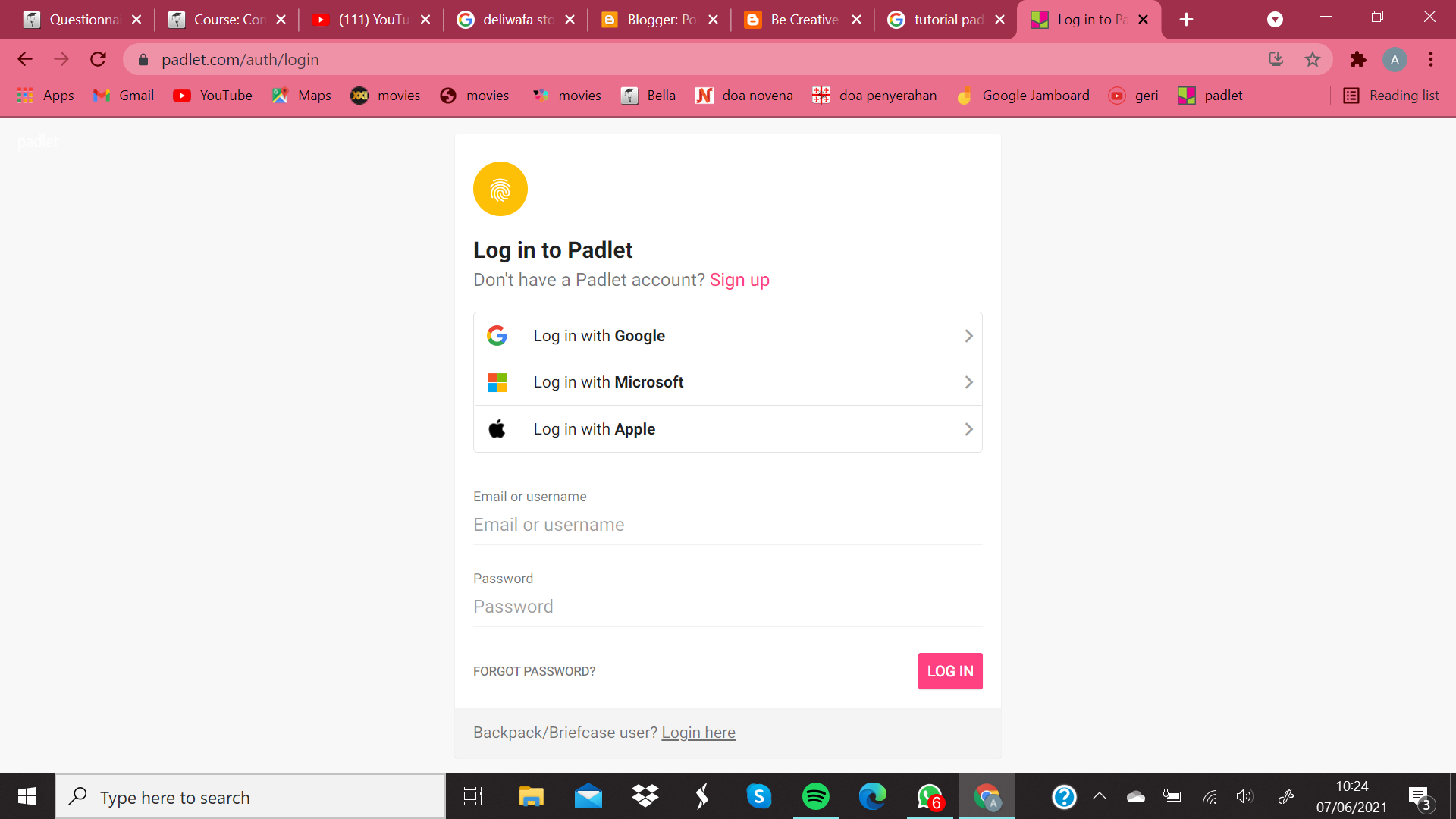Teaching Demonstration using Padlet