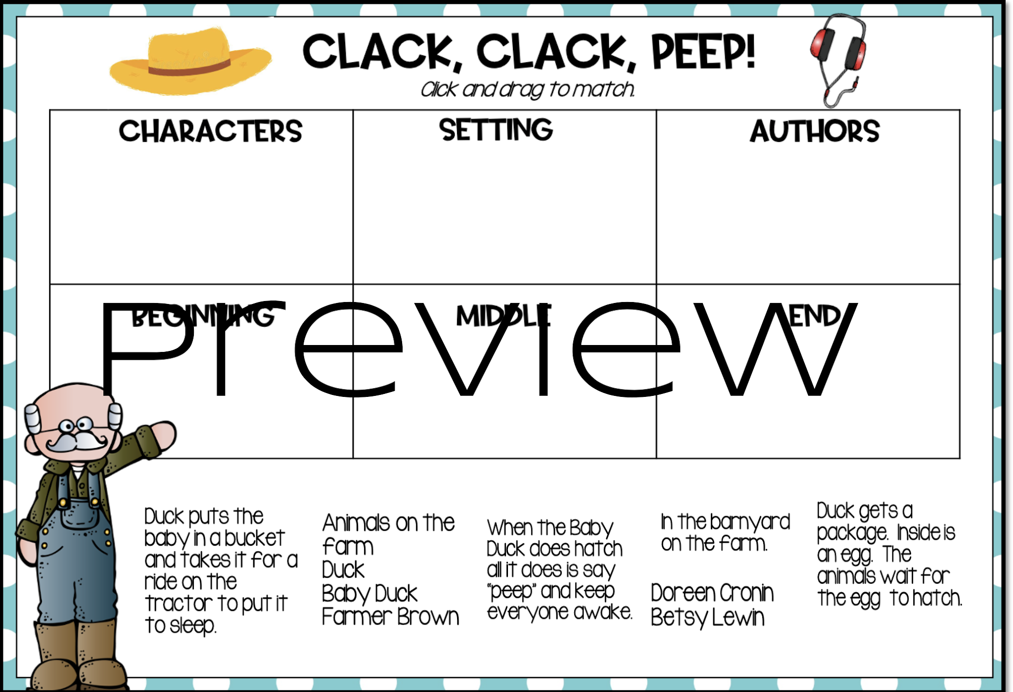 1st Grade Hip Hip Hooray!: Click Clack Peep!!