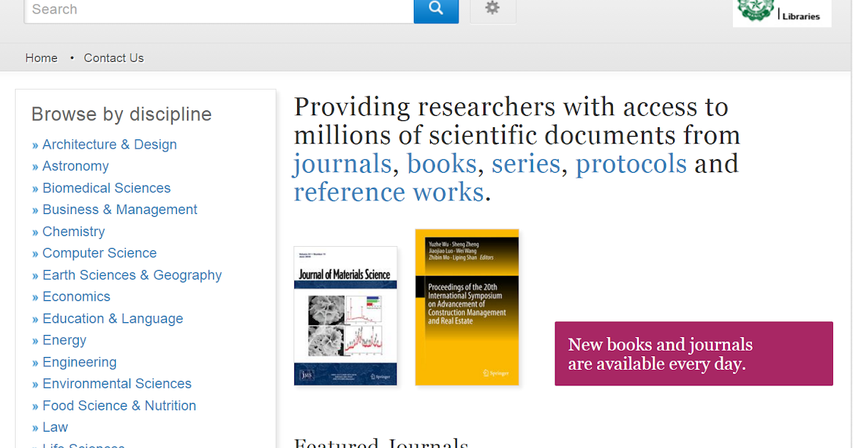 Trial Access to Springer Journals and eBooks 2012-2016