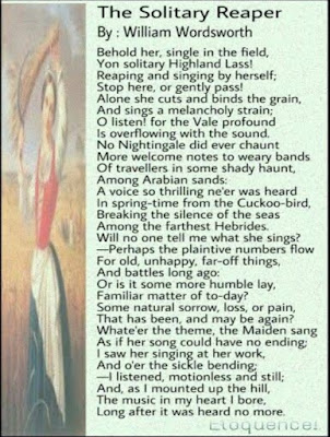 Divya vaghela's blog: Poem :- Solitary Reaper by William Wordsworth.