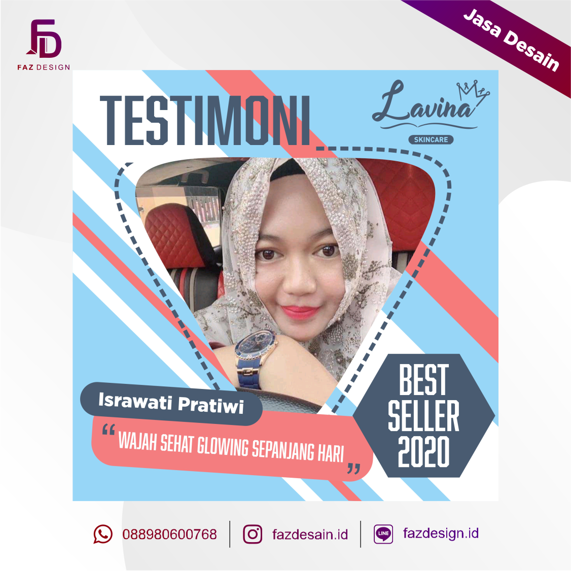 desain instagram feeds untuk testimoni produkFazdesain.id