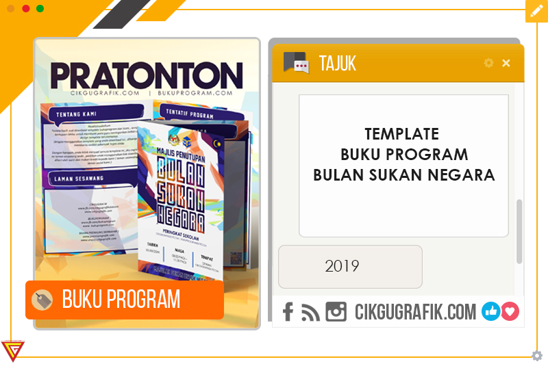 Template Buku Program Bulan Sukan Negara 2019 - CIKGUGRAFIK Template Buku Program Bulan Sukan Negara 2019 - CIKGUGRAFIK