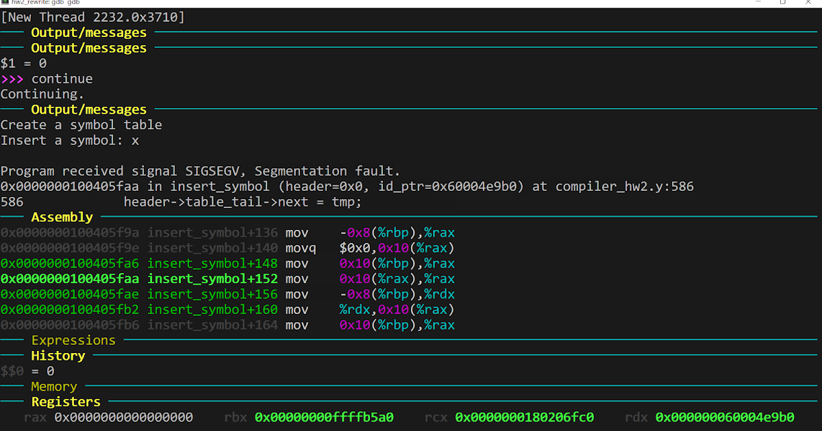 記錄用: 107.06.18 好看的 gdb, gdb-dashboard