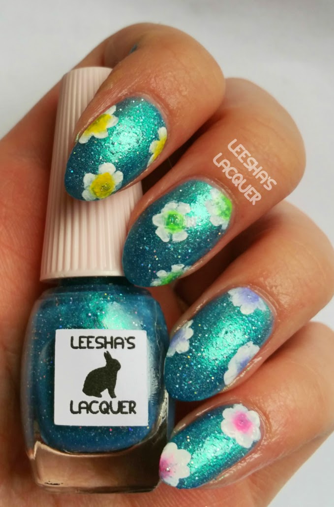 Leesha's Lacquer: Spring One-Stroke Flower Nail Art
