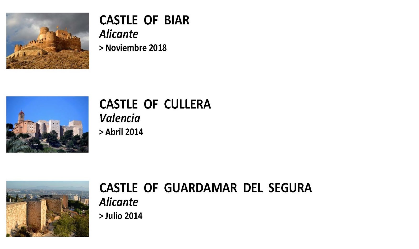 Castles and forts of Spain: VALENCIA (6)