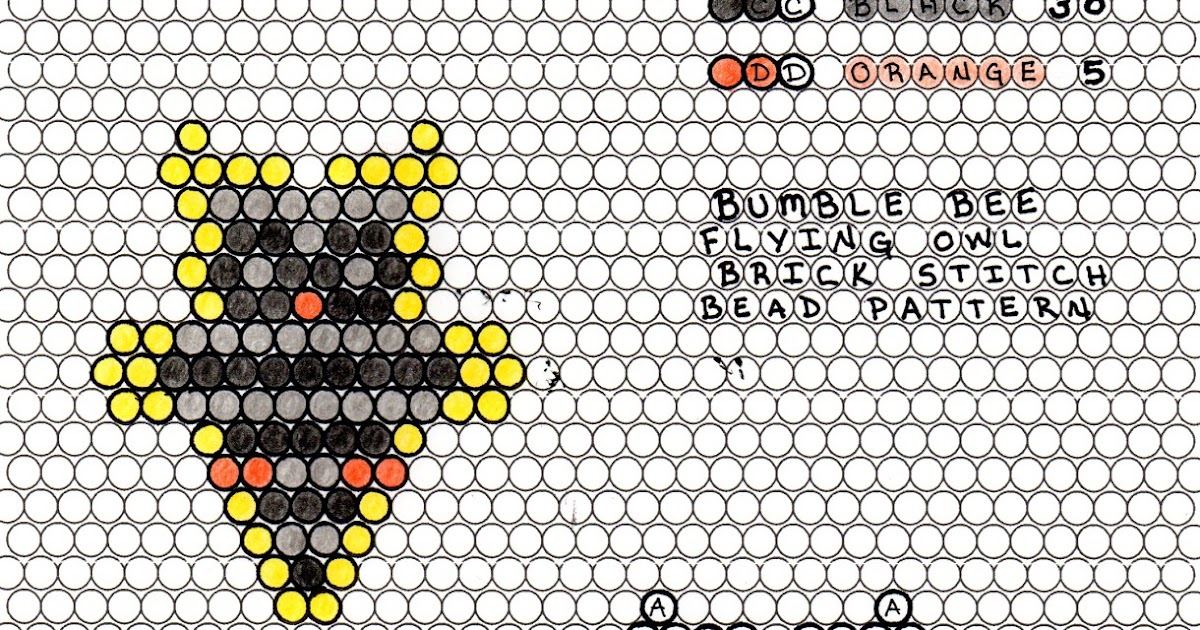 Brick Stitch Bead Patterns Journal: Bumble Bee Flying Owl Brick Stitch ...