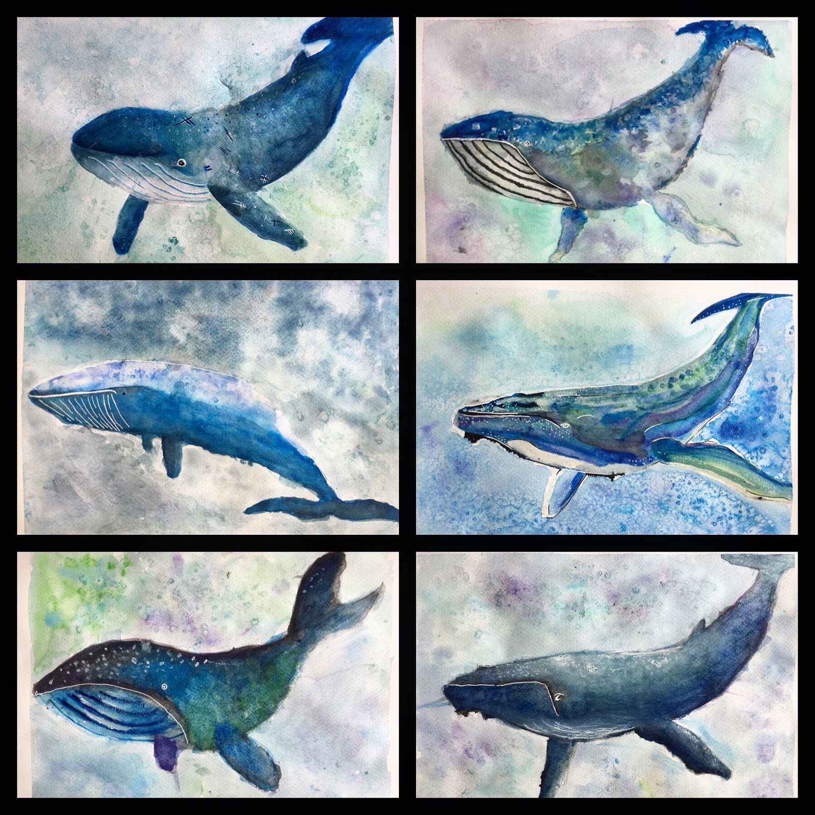 Art Room Britt: Watercolor Whales