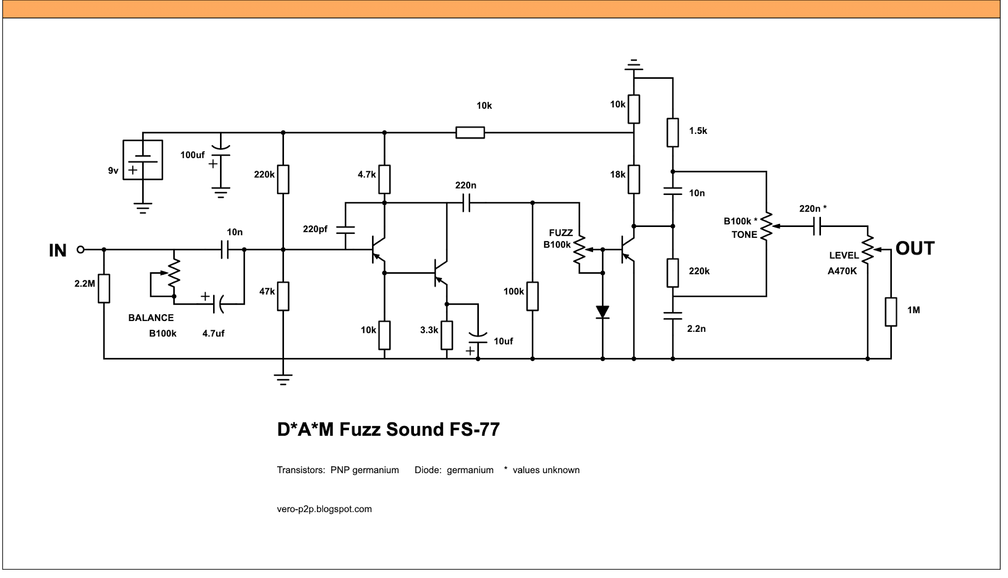 D*A*M: Fuzz Sound FS-77, 0.15" Vero & Tag Board Layout | Guitar Effects ...