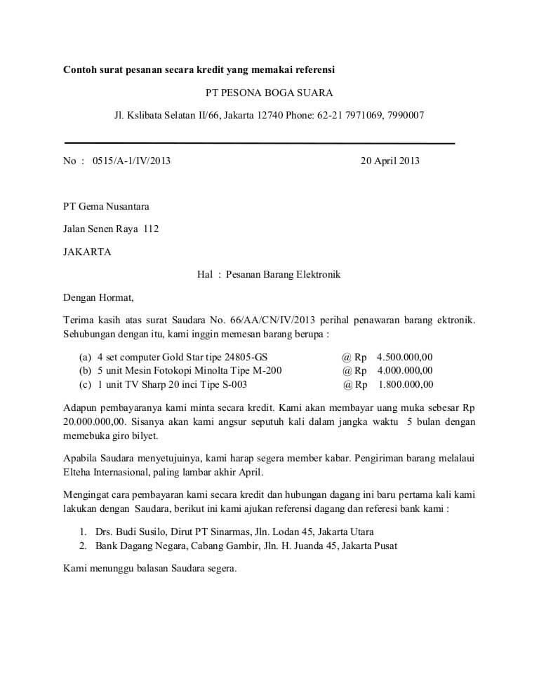 25 Contoh Surat Pesanan Barang yang Baik dan Benar