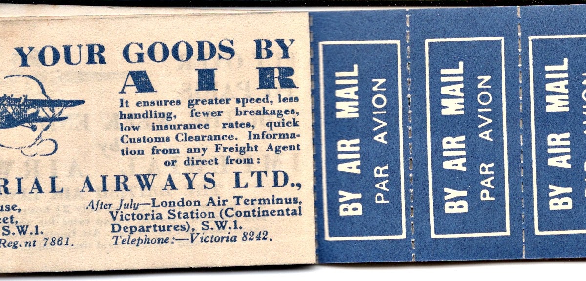 International Airmail And Priority Mail Labels: UK: Imperial Airways ...