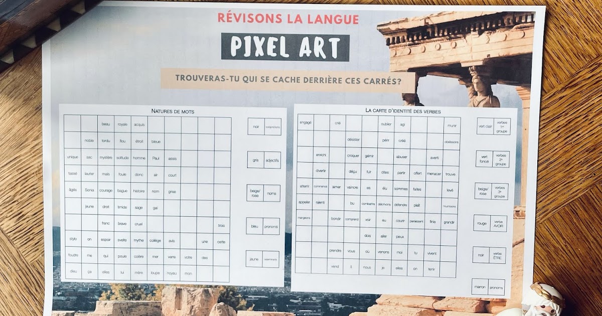 PIXEL ART Révisons la langue | Crochetons-nous dans les bois...