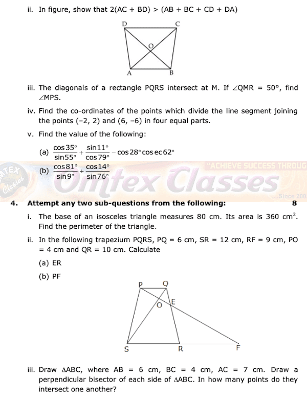 OMTEX CLASSES: 9th Standard Geometry Maharashtra Board Question Papers ...
