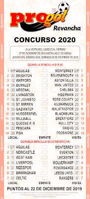 ProGol-Quinielas: Progol Revancha 2020