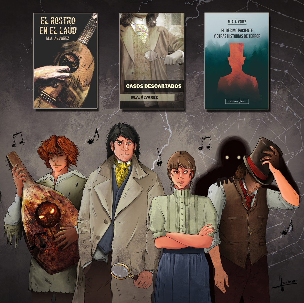 Ilustración Crossover: Personajes de mis 3 novelas | EL BLOG DE M.A ...