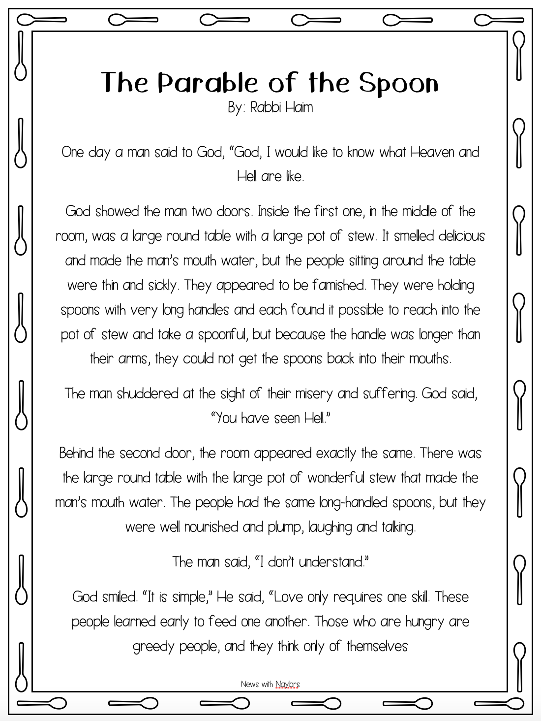 I Can Share (Parable of the Spoons)